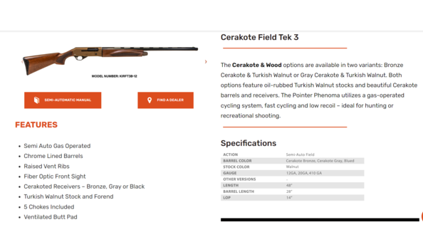 Pointer Field Tek 3 12 Gauge