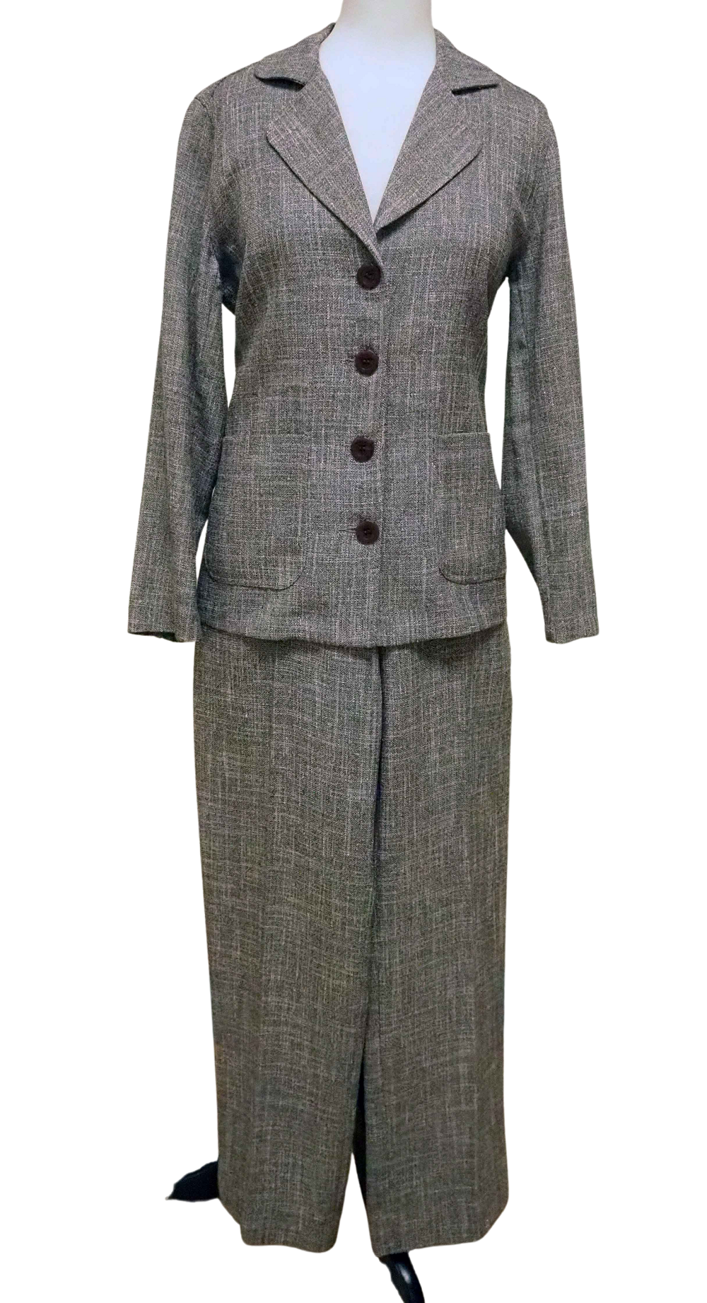Appleseed Duo Black Jacket + 2 Piece Taupe Pantsuit