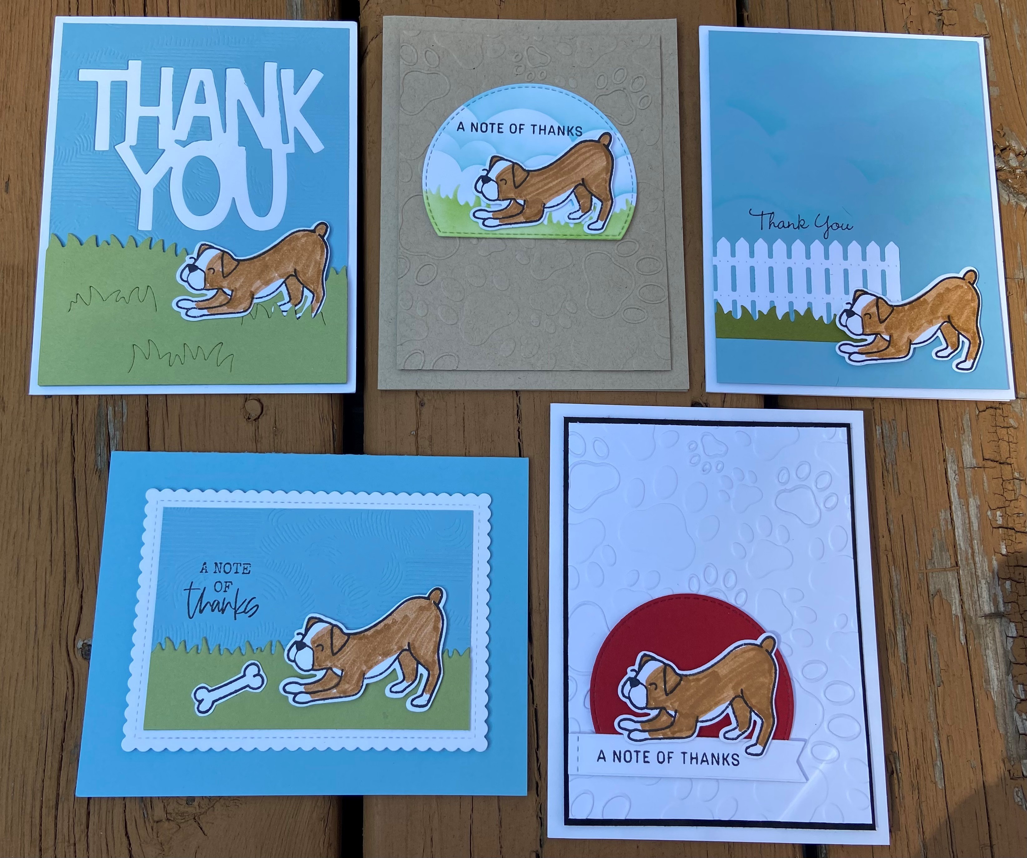 Artisan Greeting Card Lot 3 - Thank You Boxer