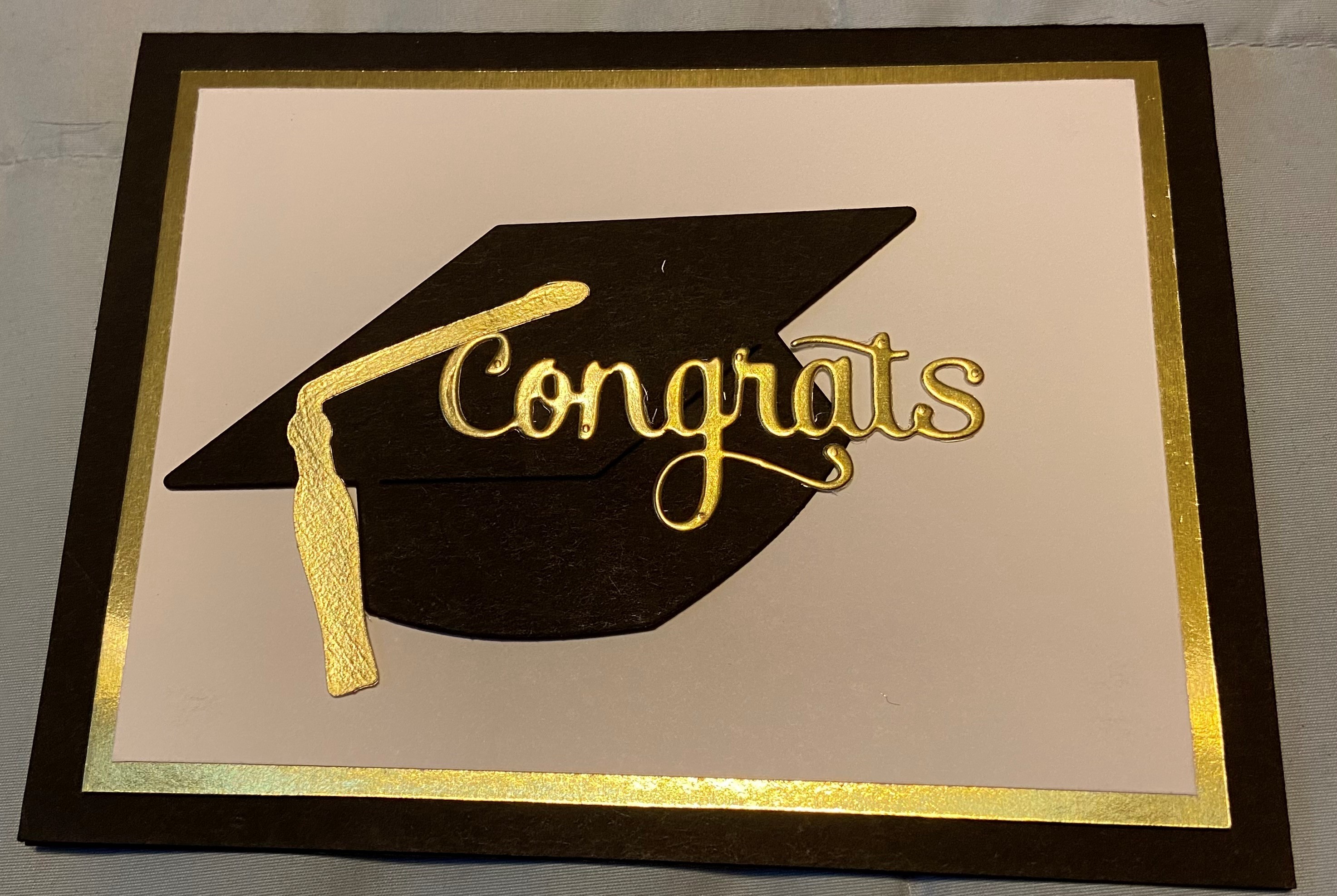 Graduation Card - Black/White/Gold