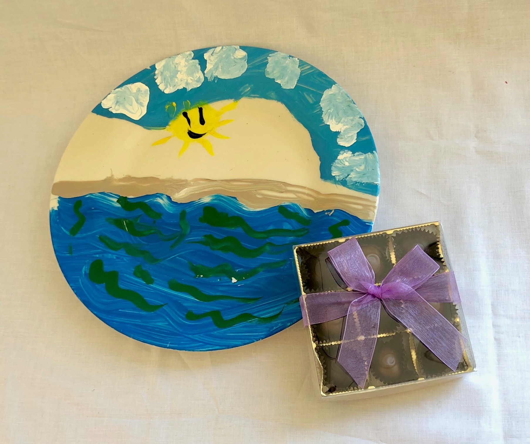 Ronald McDonald House Hand-Drawn Sun Plate