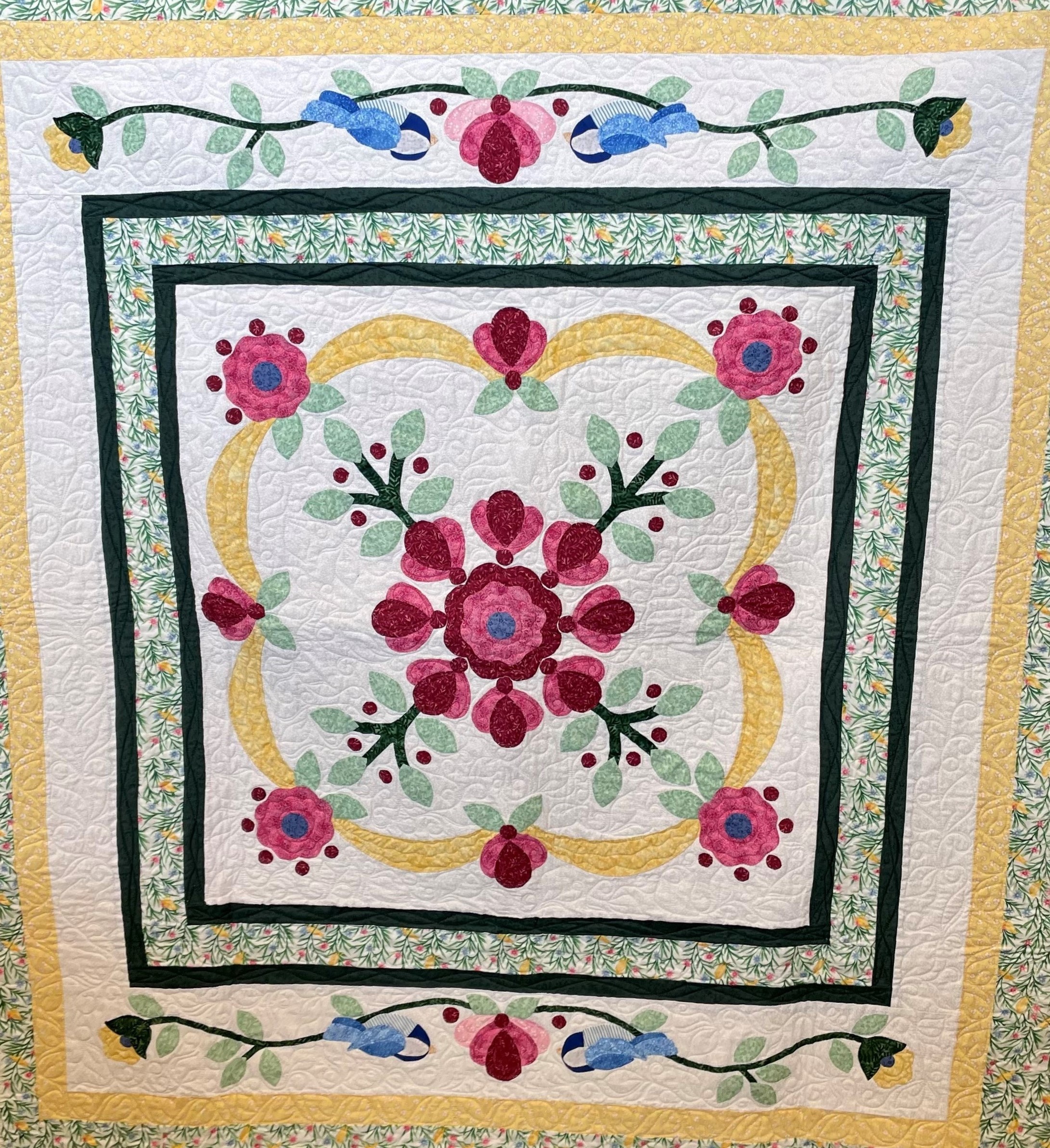 Yellow & Summery Flower Quilt