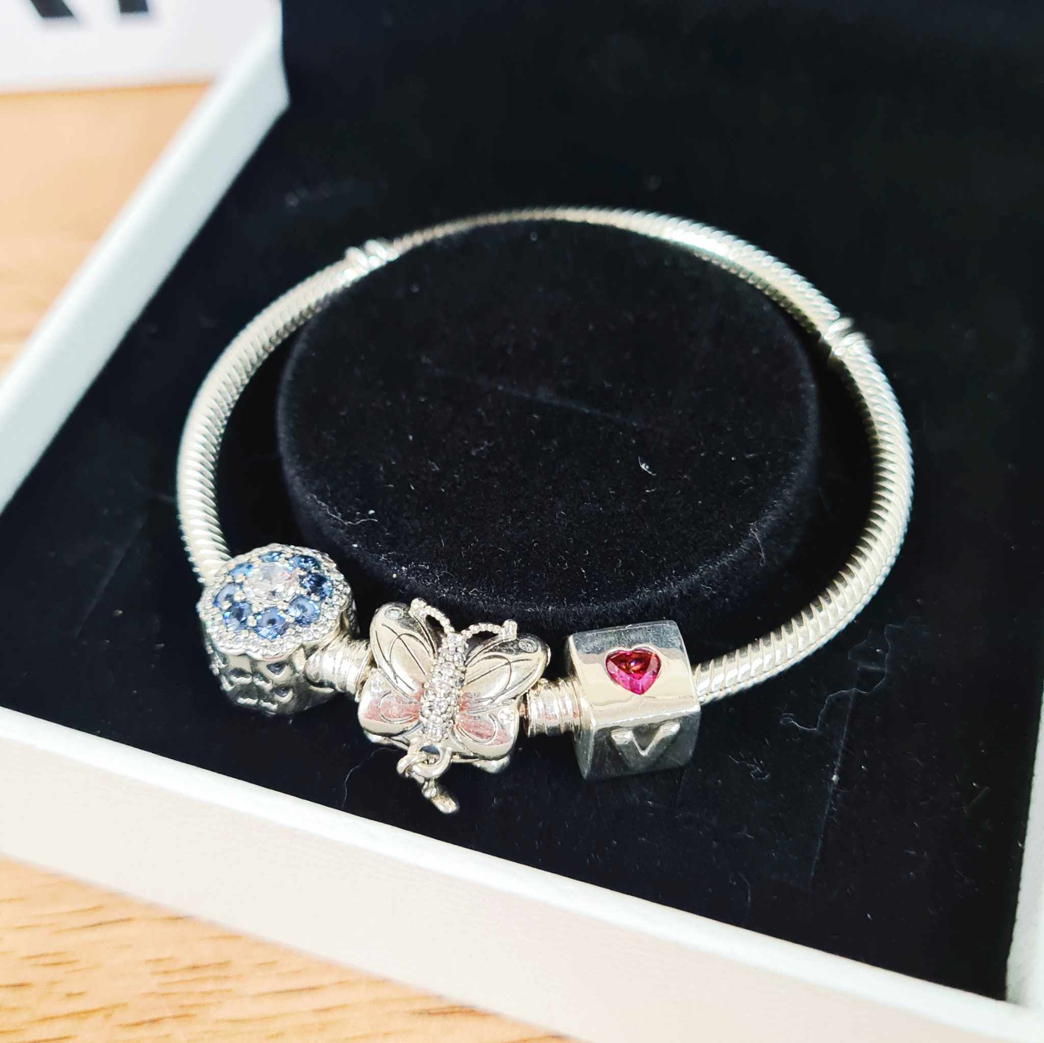 Pandora Moments Silver Butterfly Bracelet with Charms