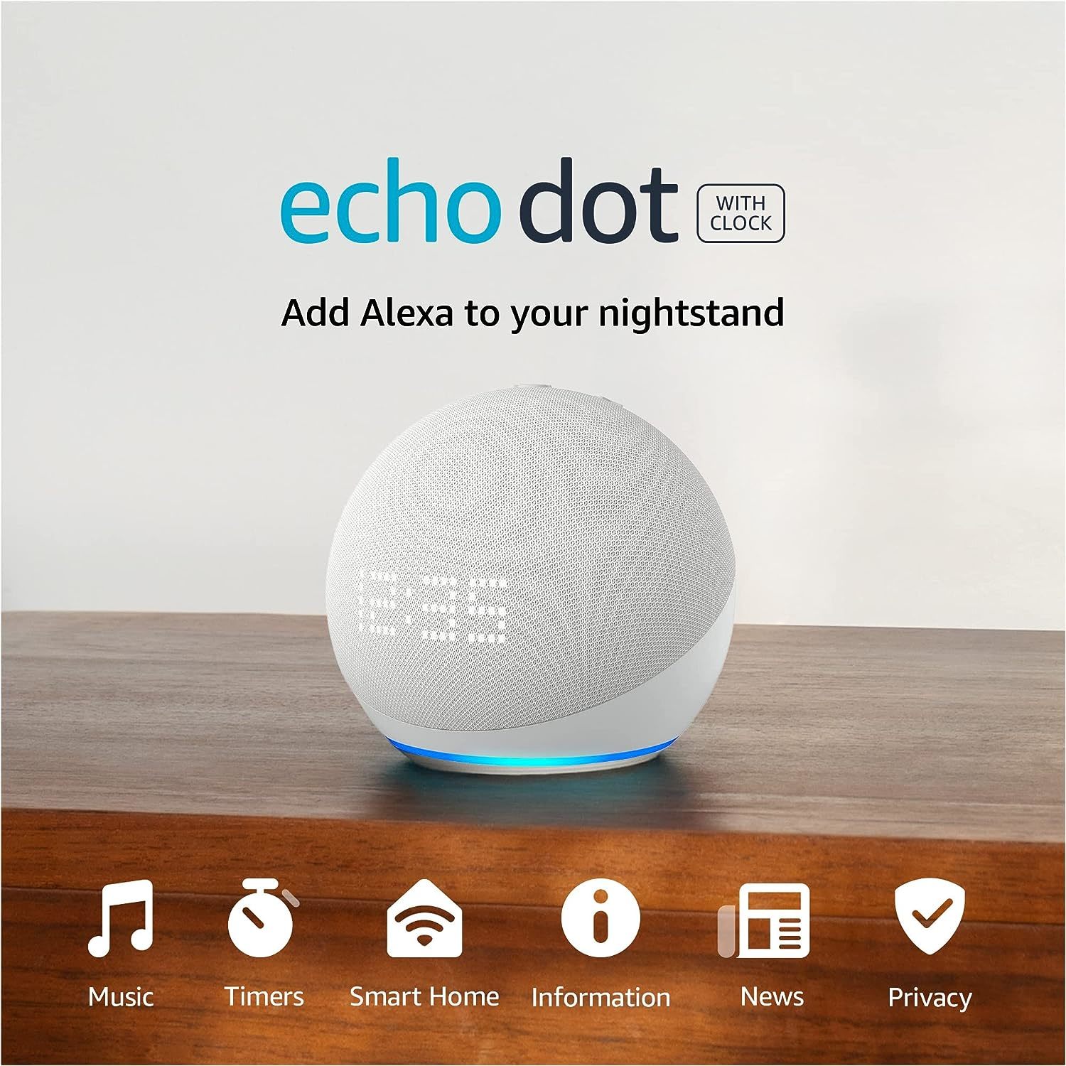 Echo Dot Smart Speaker With Clock