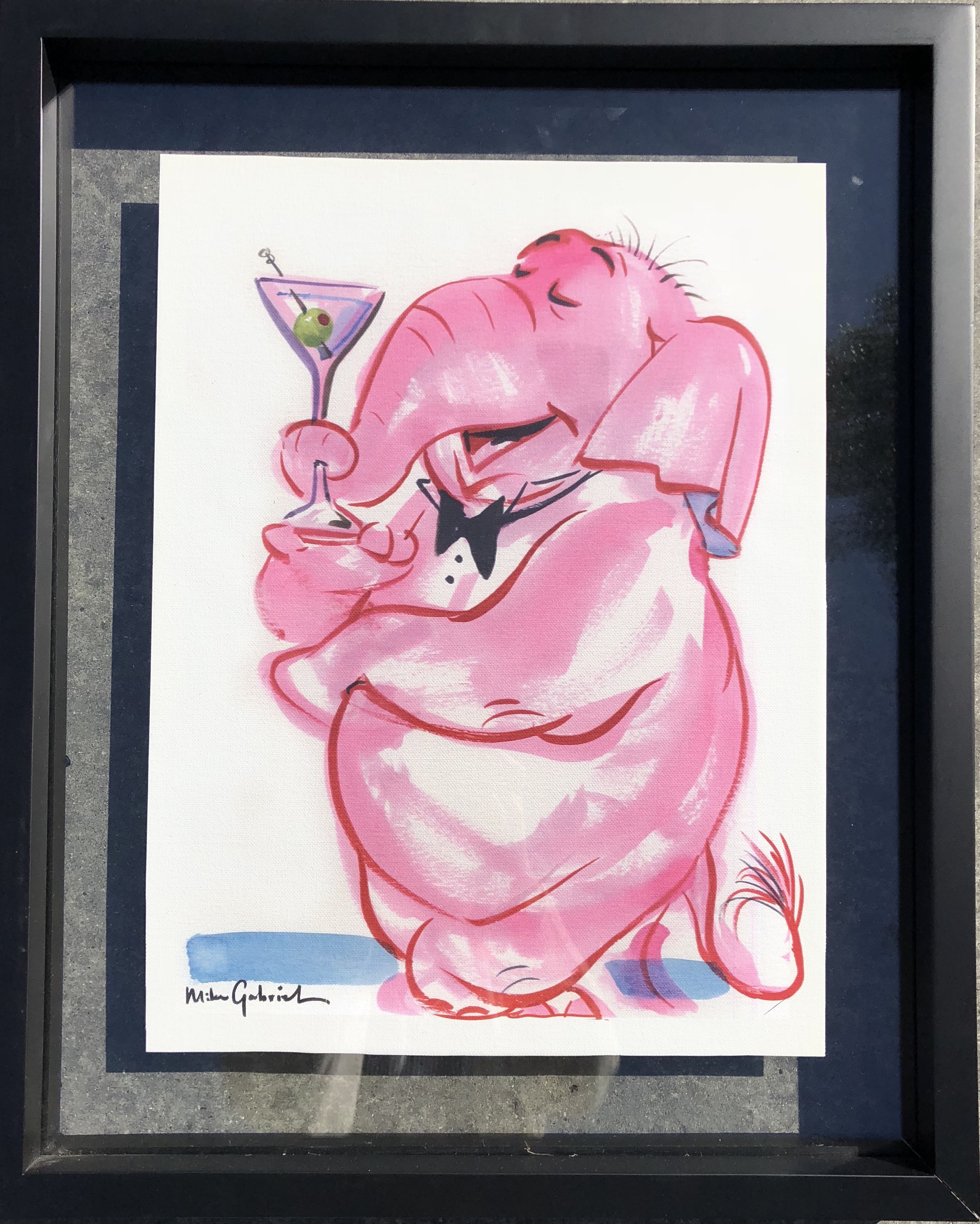 Signed Canvas Print of an Elephant by Disney Animator, Mike Gabriel