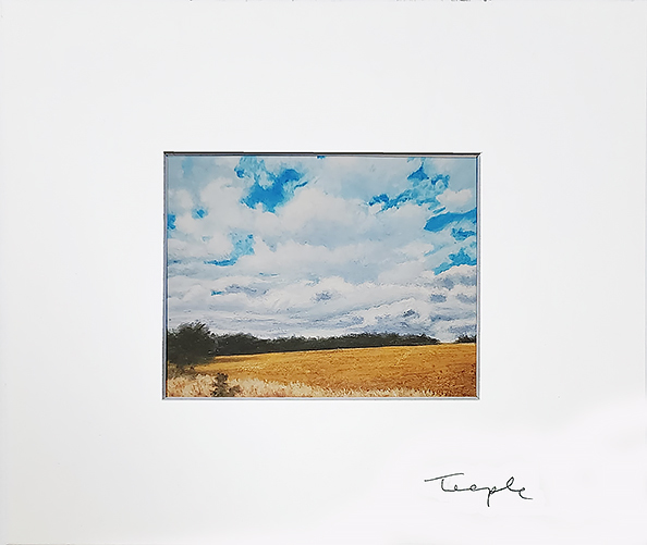 Puffy Clouds, Yellow Field / Bill Teeple / image 3.5 x 4.5"