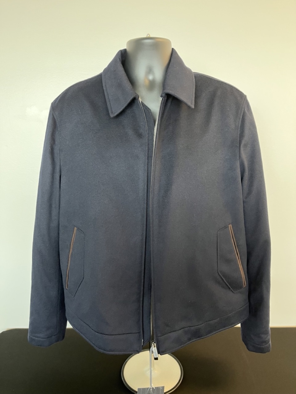 Men's Cashmere Full Zip Jacket - Size 56R