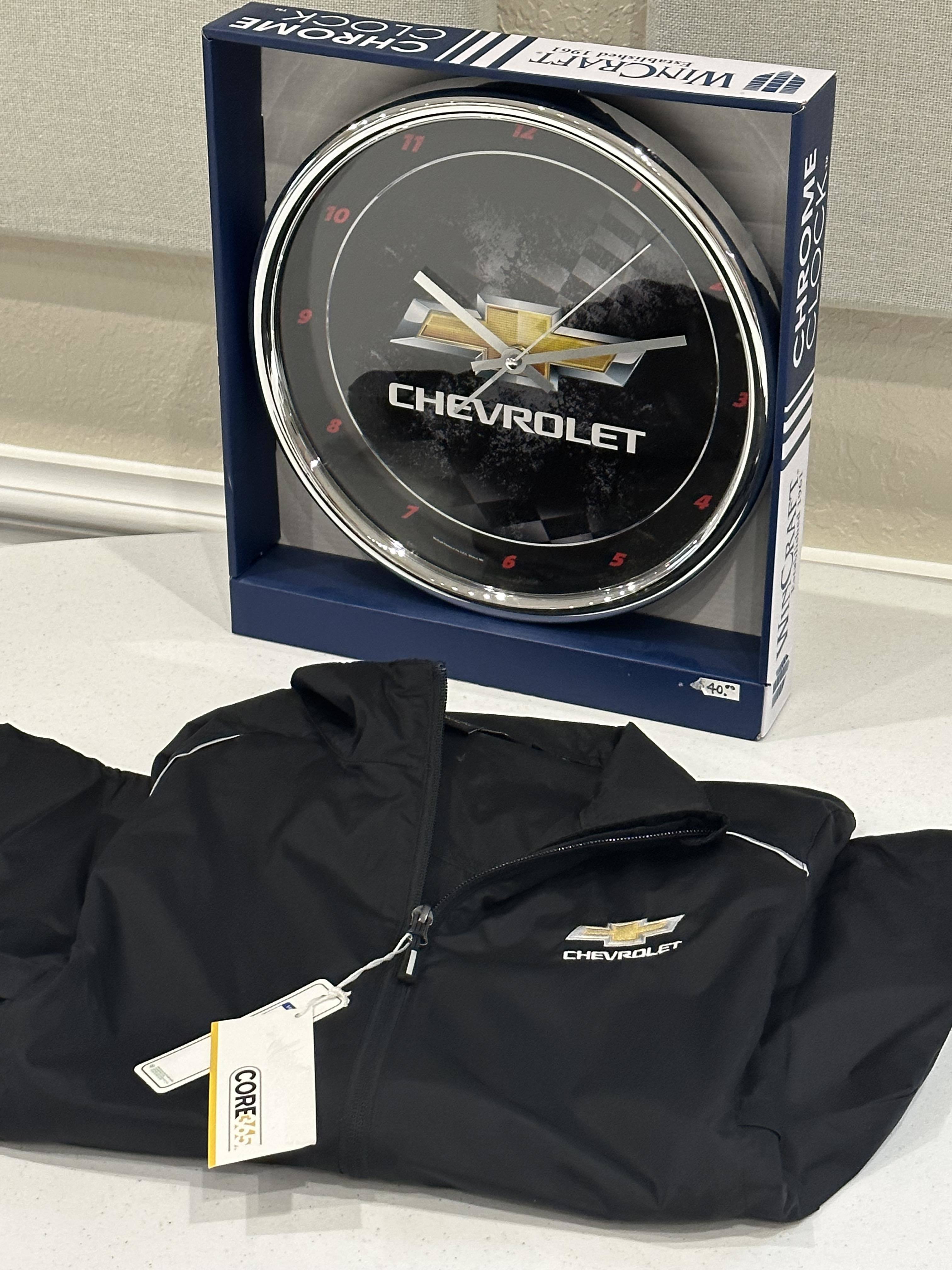 Chevrolet Clock and Windbreaker