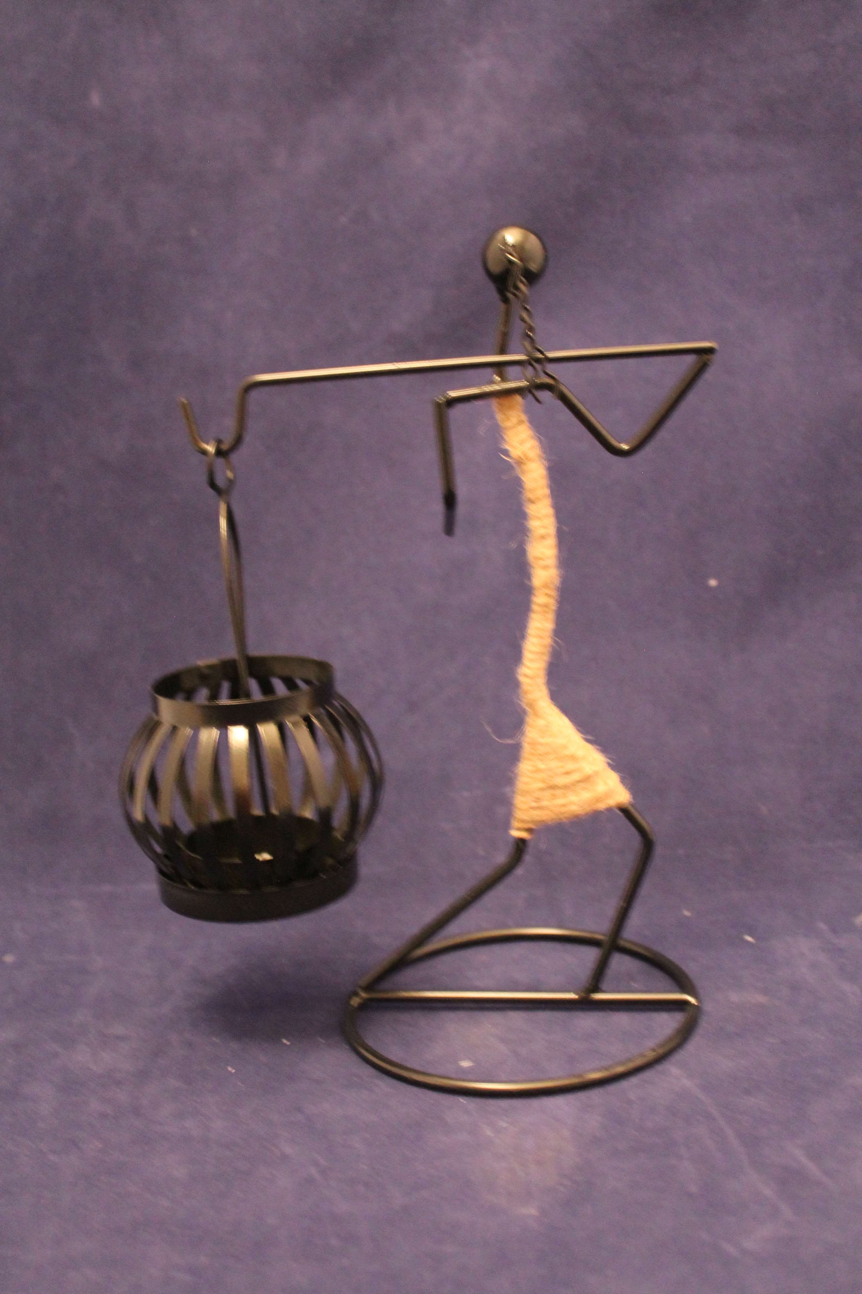 African Woman Carrying Light Statue