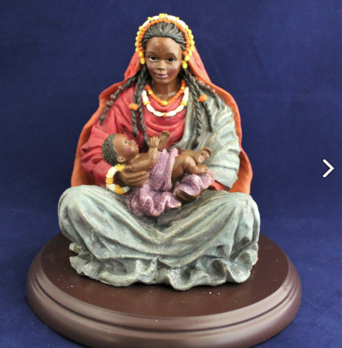 Seated Mother and Child Figurine