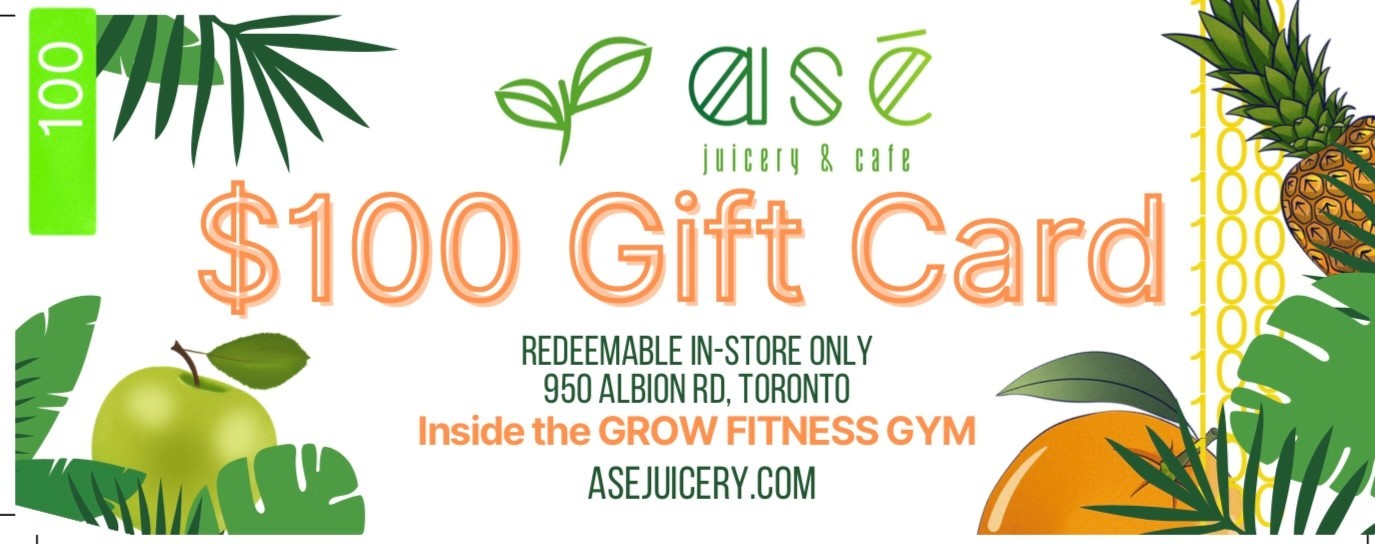 $100 gift card to ase juicery & cafe