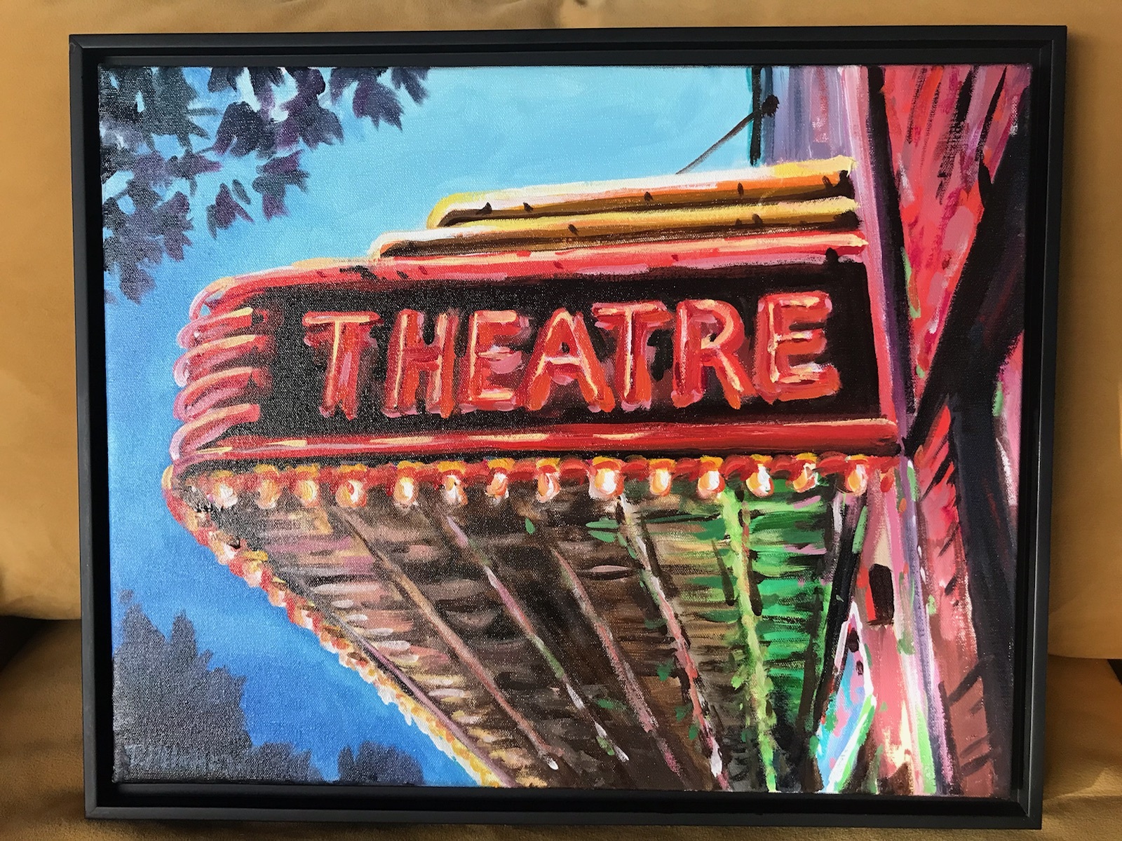 Franklin Theater Painting by Artist Denise Hughes
