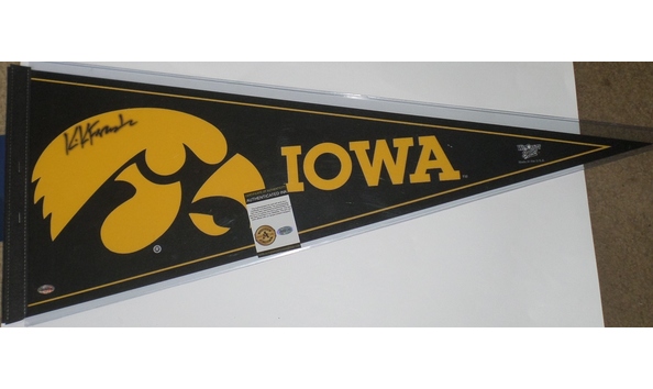 Kirk Ferentz Signed Iowa Hawkeyes Pennant