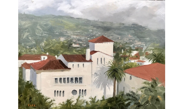 $1,100 Emilie Lee Oil on Canvas with Walnut Frame