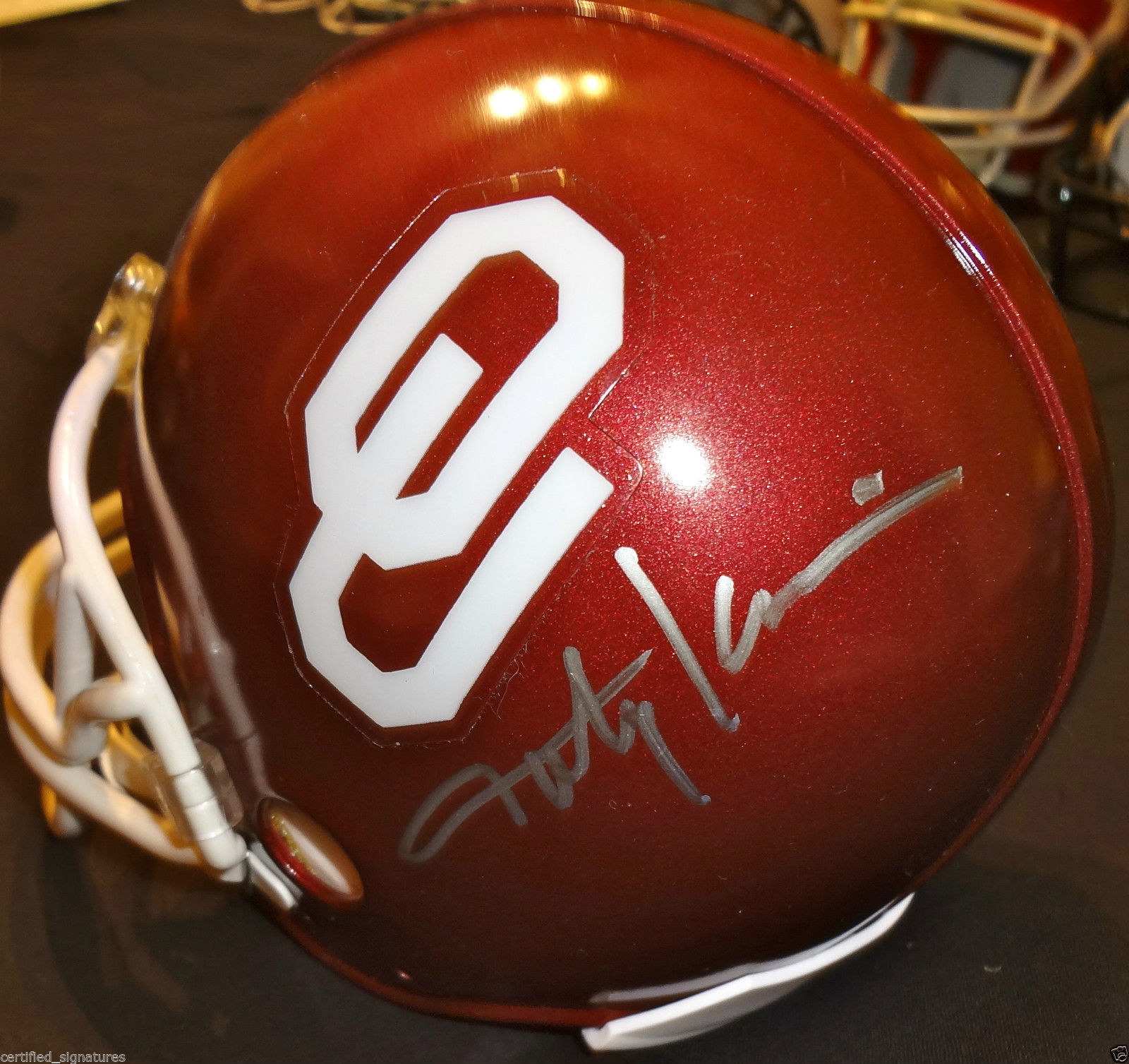 Toby Keith Signed mini OU Helmet