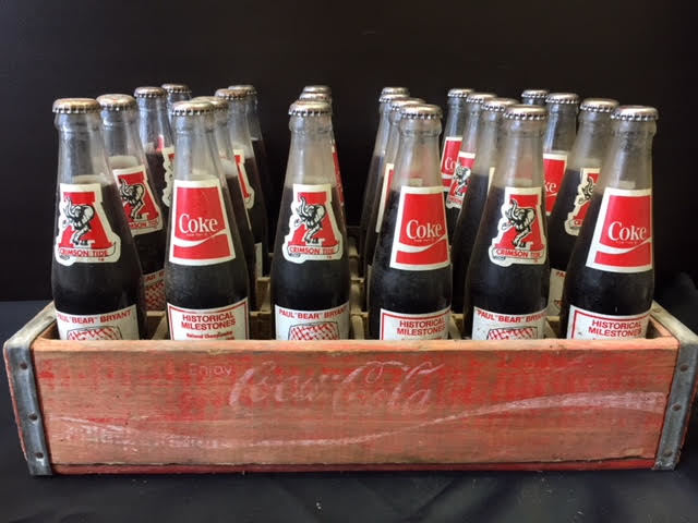 Case of 24 Paul "Bear" Bryant Glass Coca-Cola Bottles