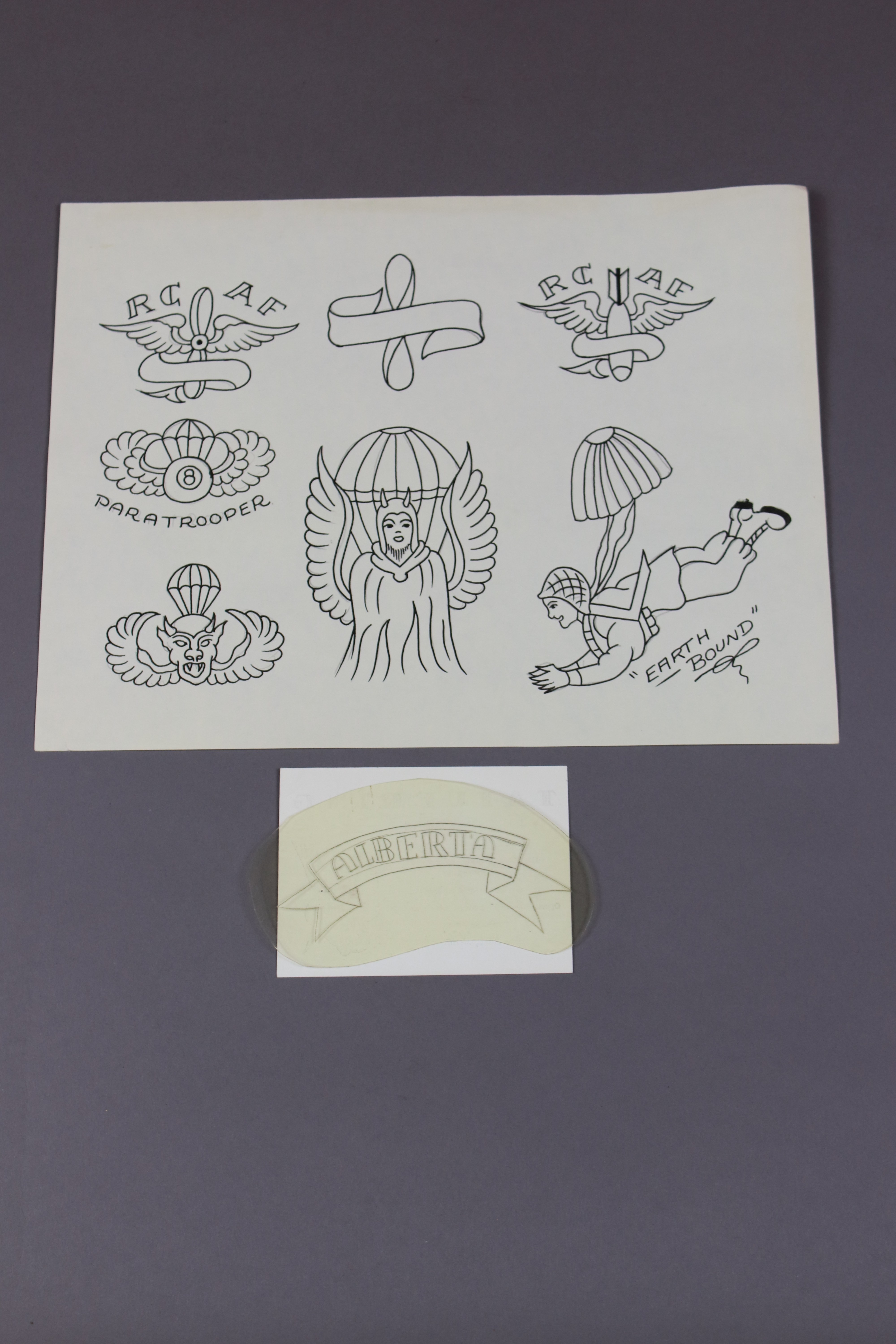 Pat Martynuik Orig drawing Earth Bound and ALberta PM orig acetate stencil