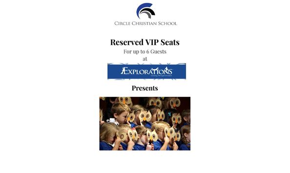Reserved VIP Seats for "Explorations Presents" Event (up to 6 guests)