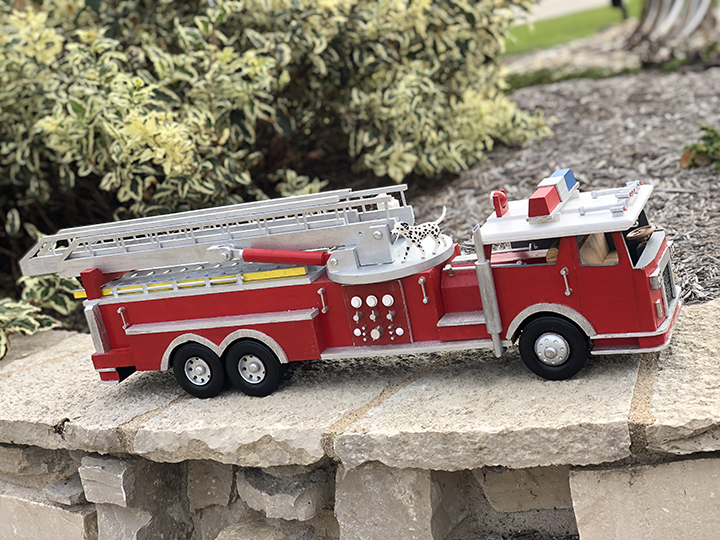 Handmade Wooden Toy Fire Truck
