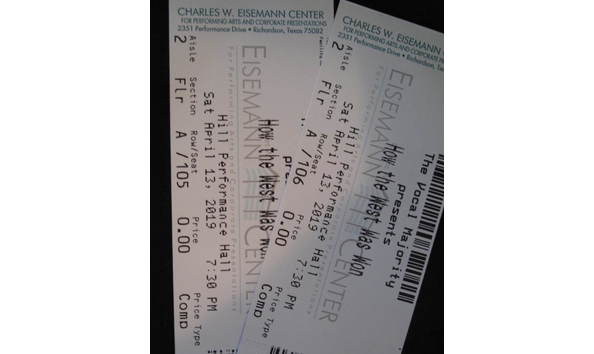 Two tickets to Vocal Majority's "How the West Was Won" Concert on ...