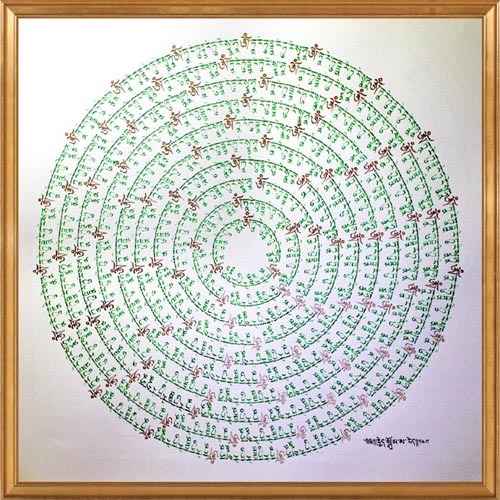Green Tara Mandala Calligraphy