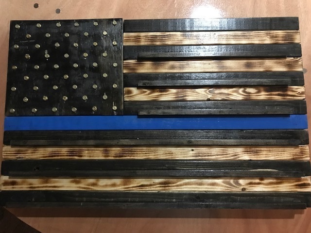 Thin Blue Line Flag Challenge Coin Holder