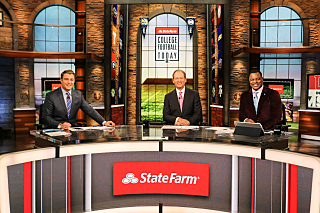 A Day behind-the-scene on set of the "SEC on CBS" College Football ...