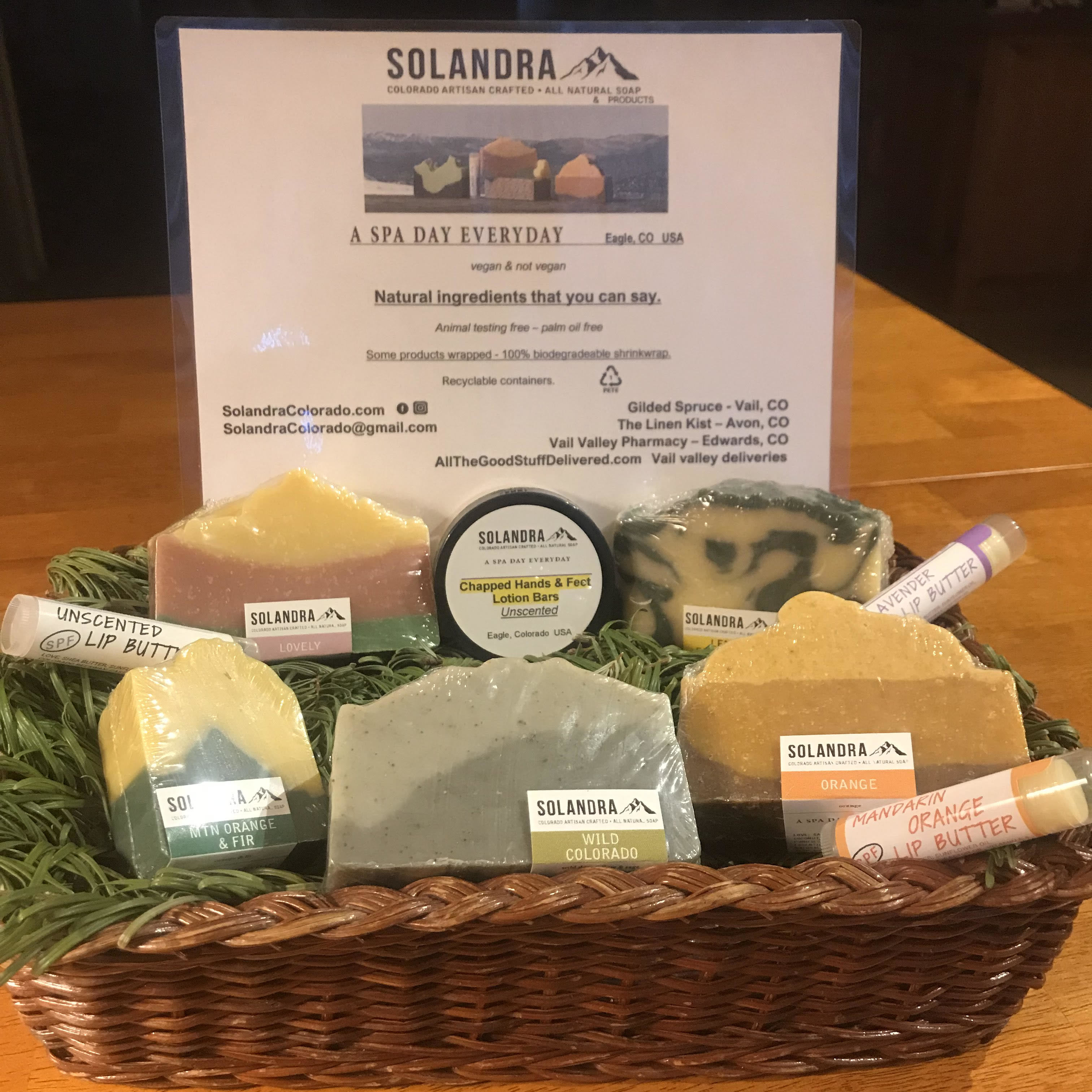 Solandra handmade soap basket