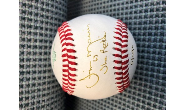 Autographed Jim "The Rookie" Morris Baseball