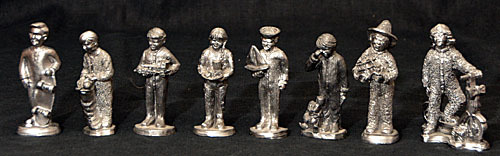 31 individual Human pewter figures