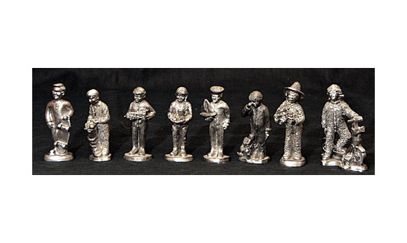 31 individual Human pewter figures