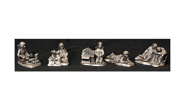 31 individual Human pewter figures