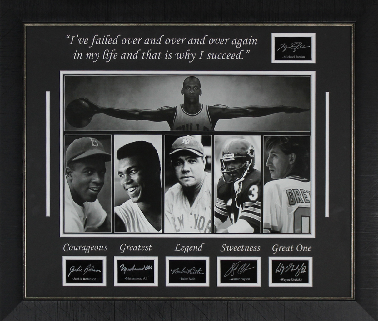 Legends of Sports 16x20 laser engraved display framed
