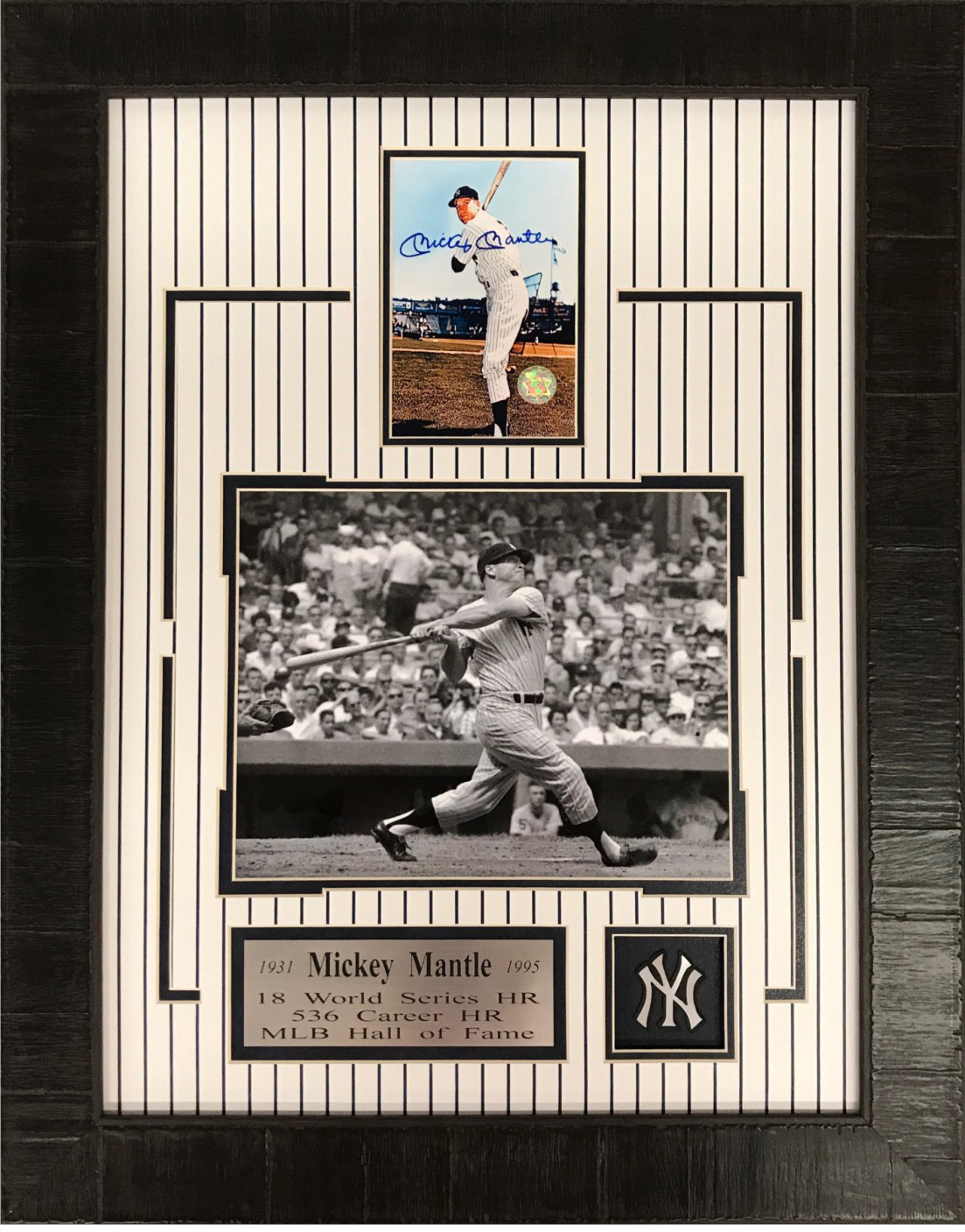 Mickey Mantle Framed Collage With Autograph