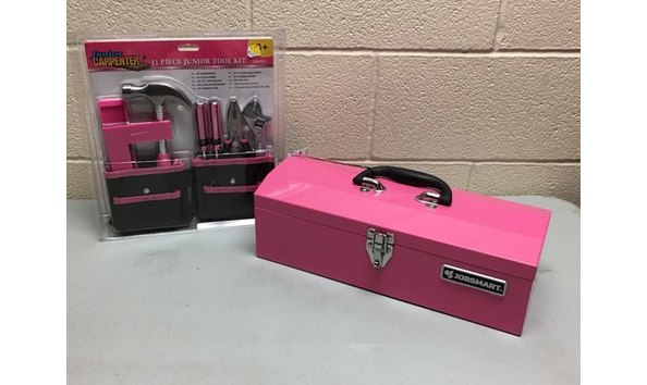 June 4 - Little girl tool box, tools and rubber boots