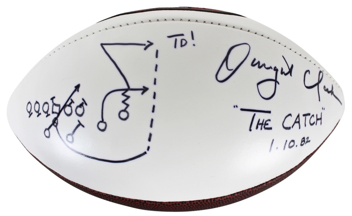Autographed Dwight Clark Football