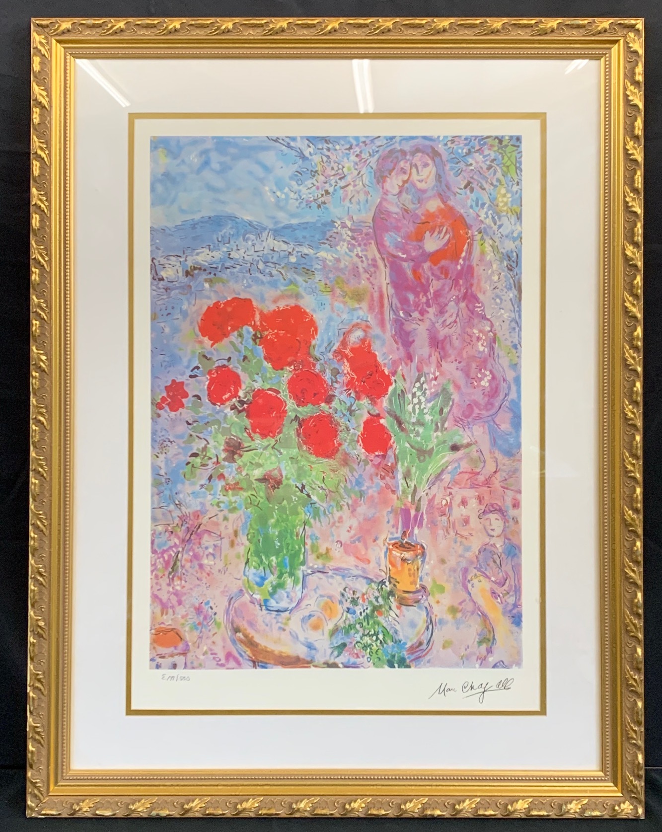 Marc Chagall Red Bouquet Lithograph