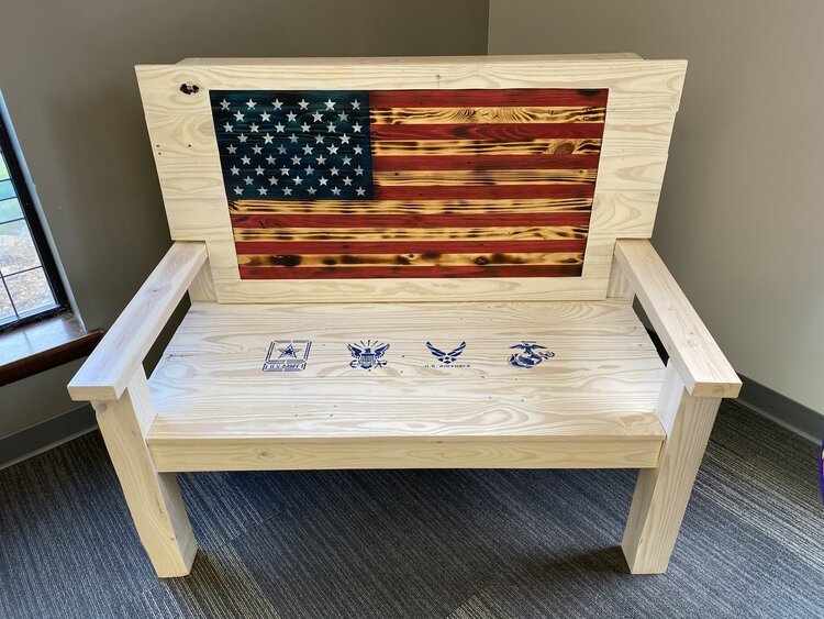 Pallet Wood American Flag Bench with Military Honors…by Woodcrafts by ...