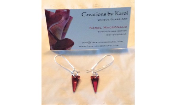 Swarovski Crystal AB Spike Earrings + Red Magna Spike Earrings