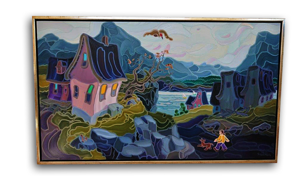 Gorgeous , Signed Oil Painting by Famed Canadian Artist Real Fournier