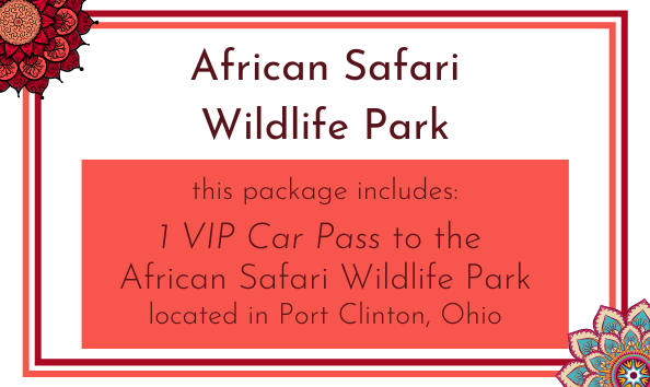 African Safari Wildlife Park VIP car pass for 8!