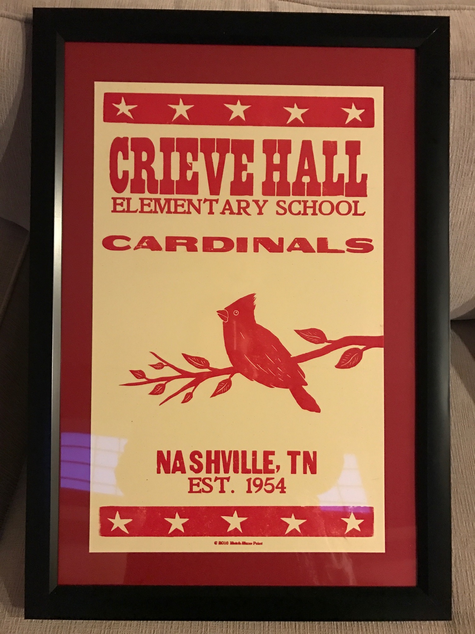 Framed Crieve Hall Elementary School Hatch Show Print