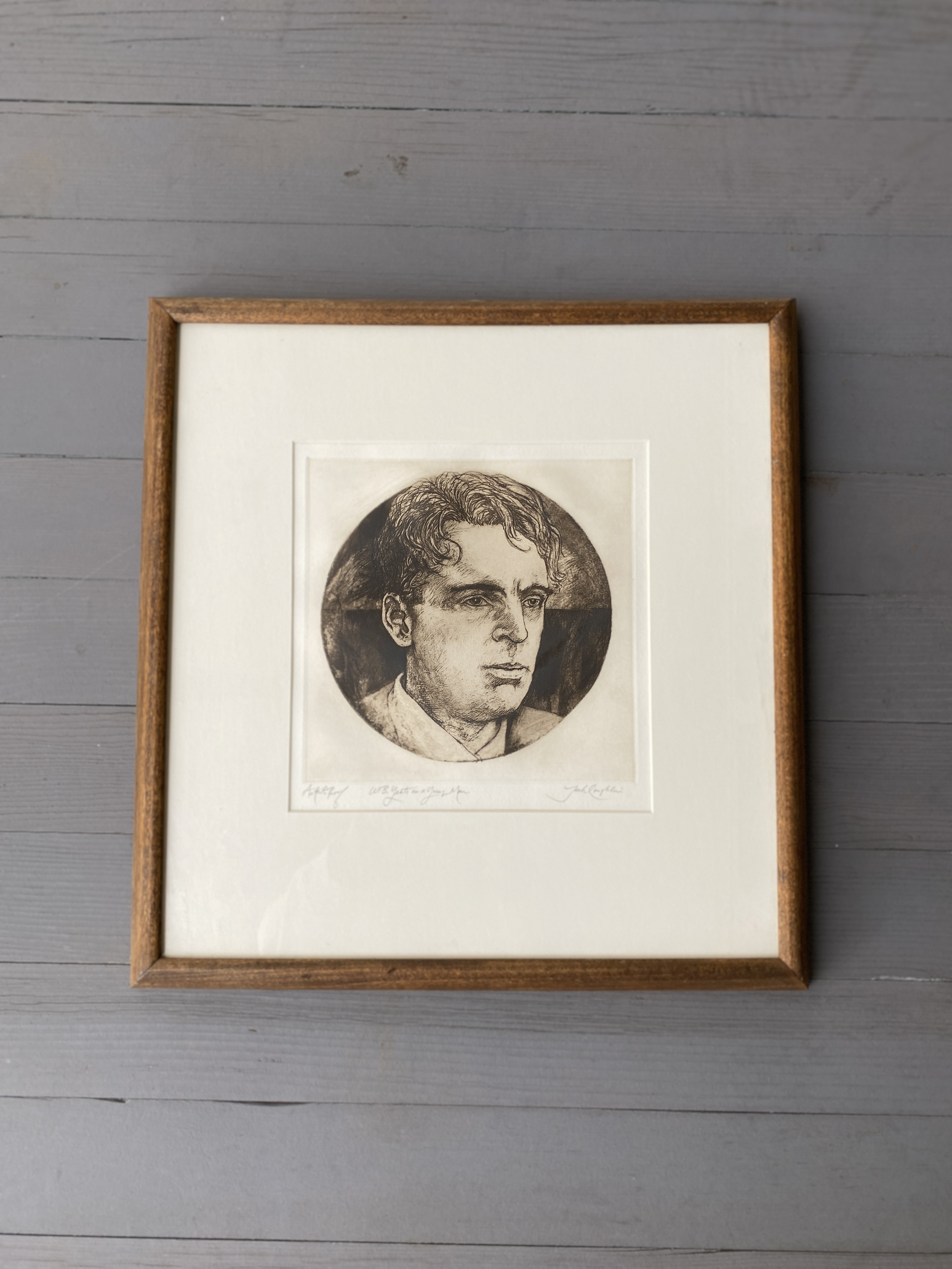 Etching of W.B. Yeats, Irish Poet, by Jack Coughlin