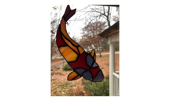 Stained Glass Koi Fish Window Ornament