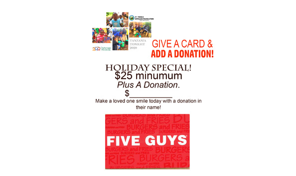 5 Guys Gift Card and Donation