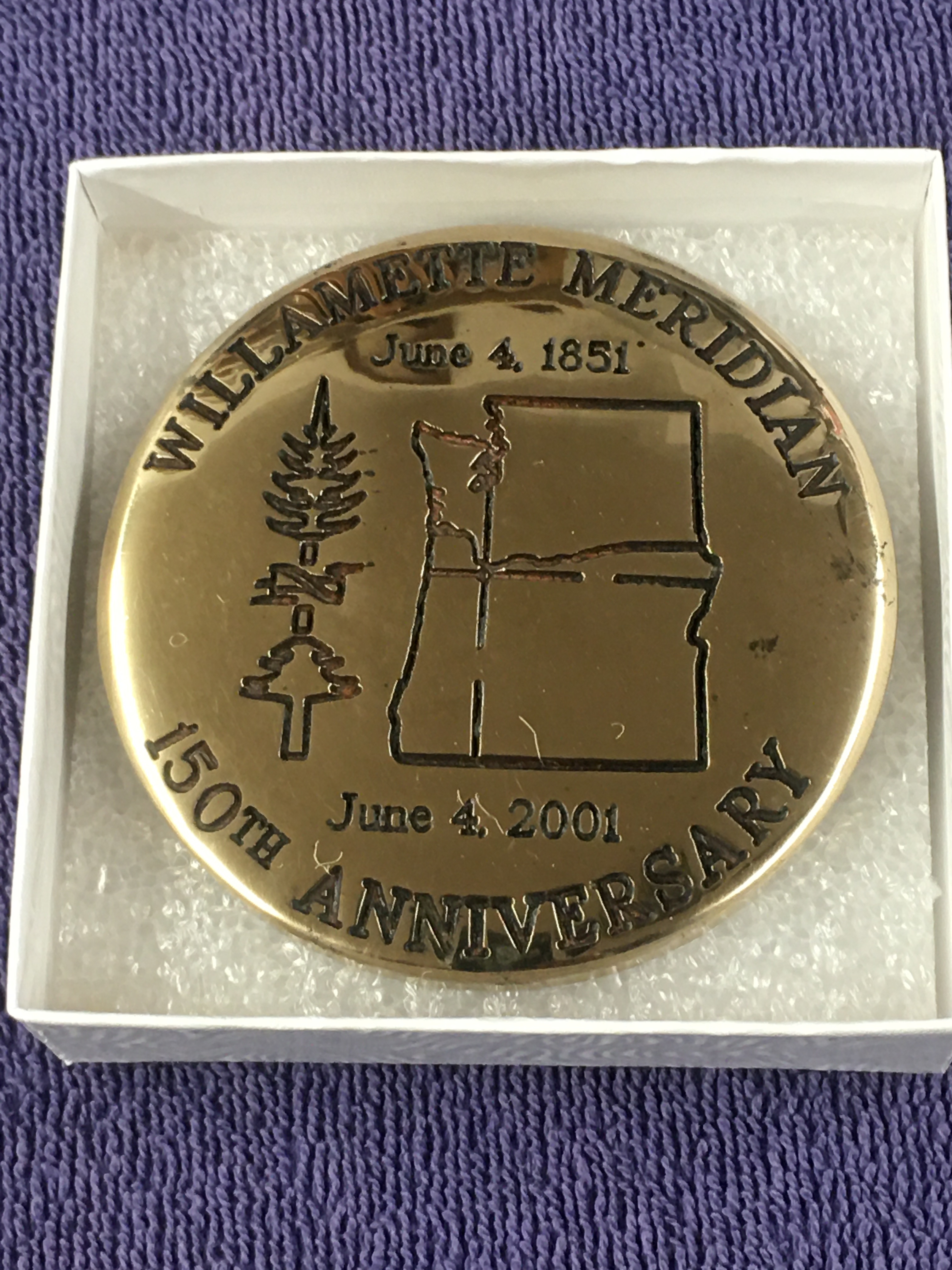 Willamette Meridian Brass Disk