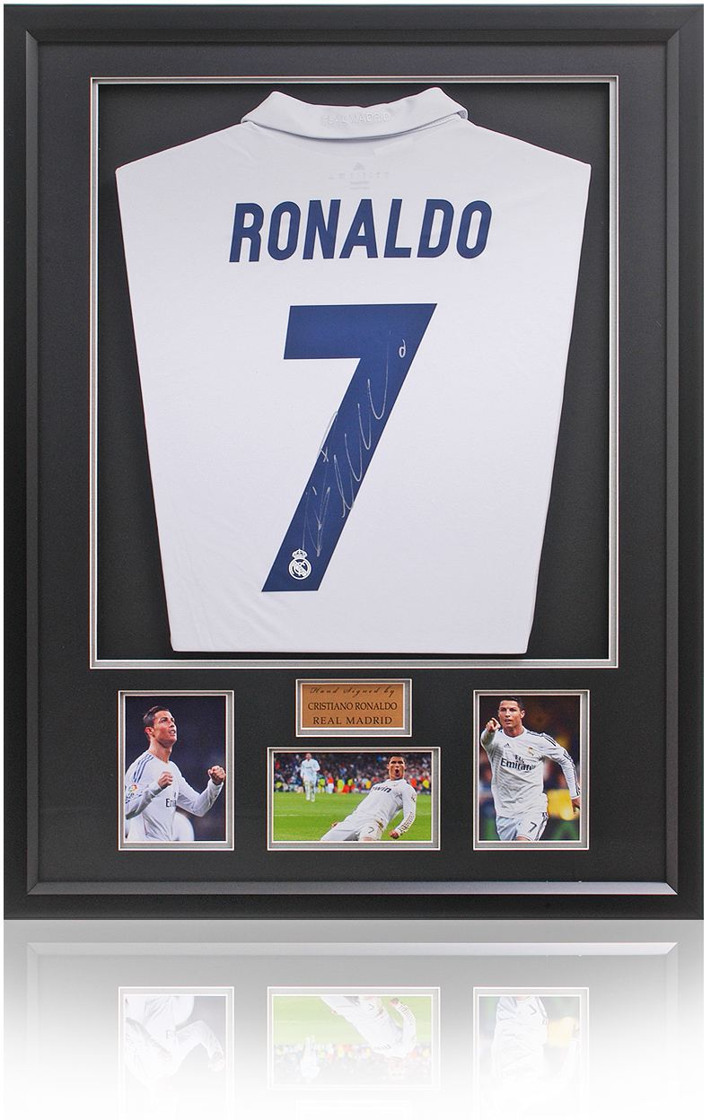 Cristiano Ronaldo hand signed Real Madrid shirt.