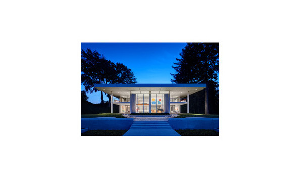 Signed James Haefner Photograph, “Nighttime View from Lake Michigan of ...