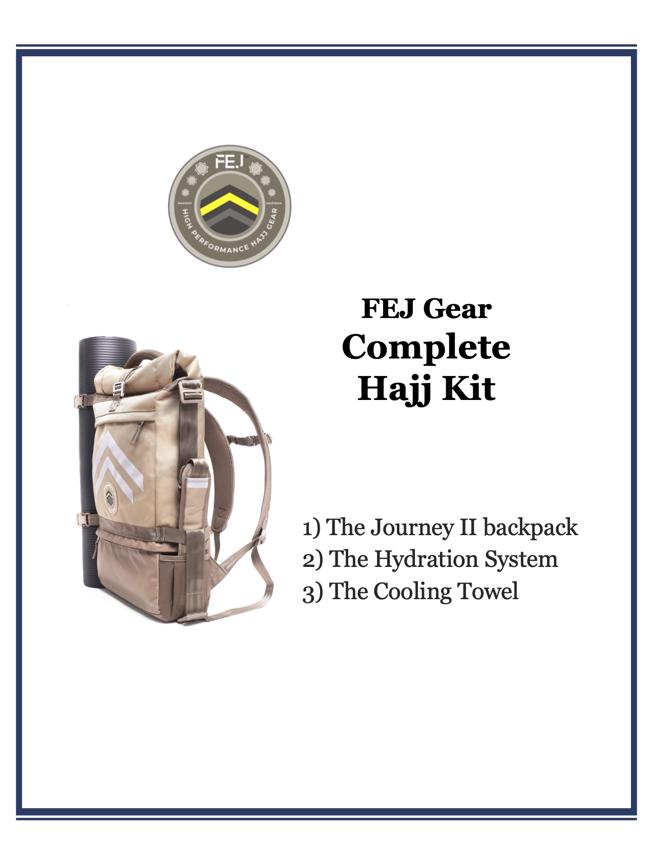 FEJ Gear Complete 3 pc Hajj Kit