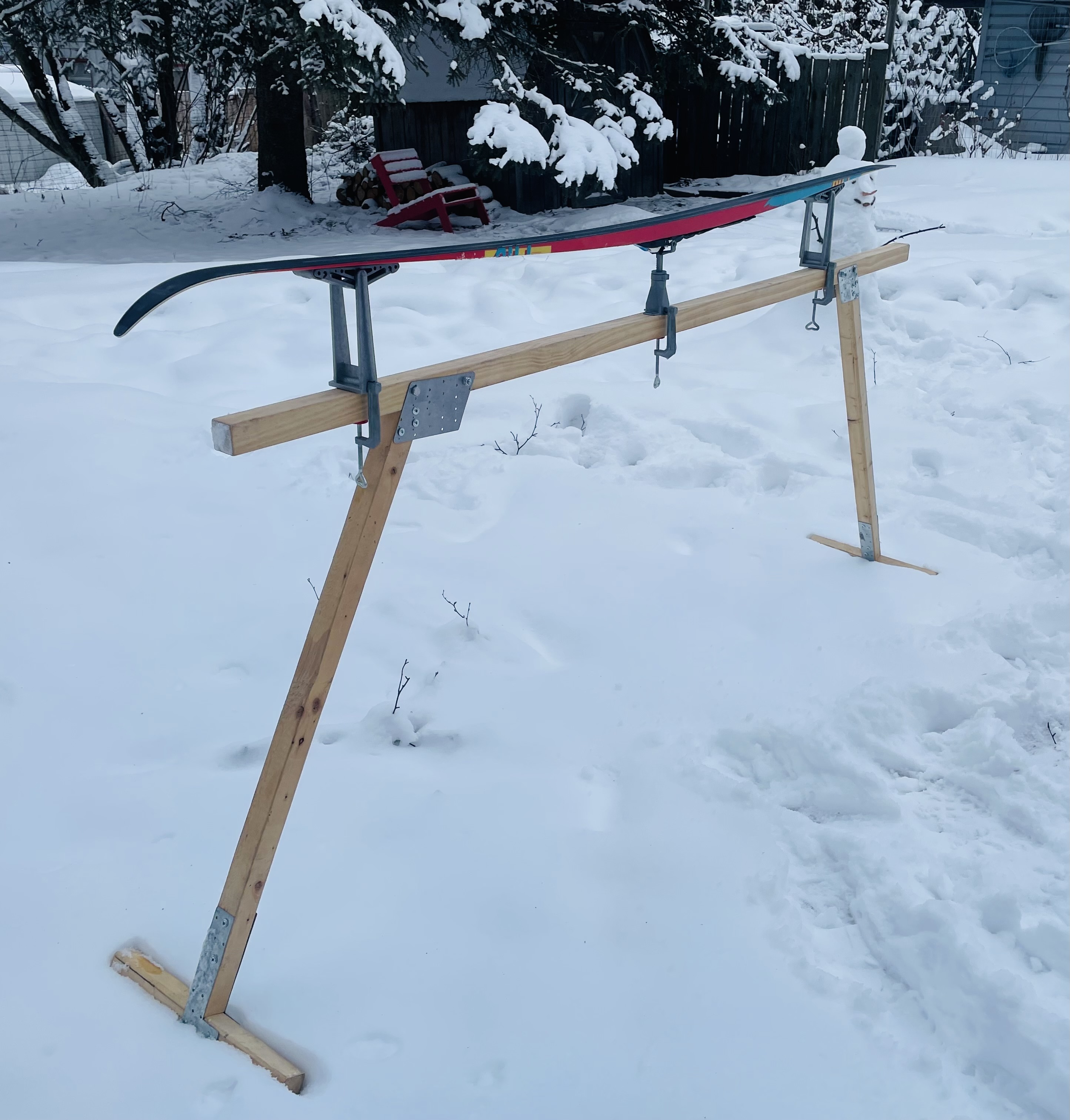 Handcrafted Folding Wax Bench by Randy Bladel